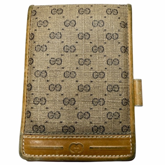 Gucci | Office | Gucci Small Signature Tan Leather Notepad Case W ...